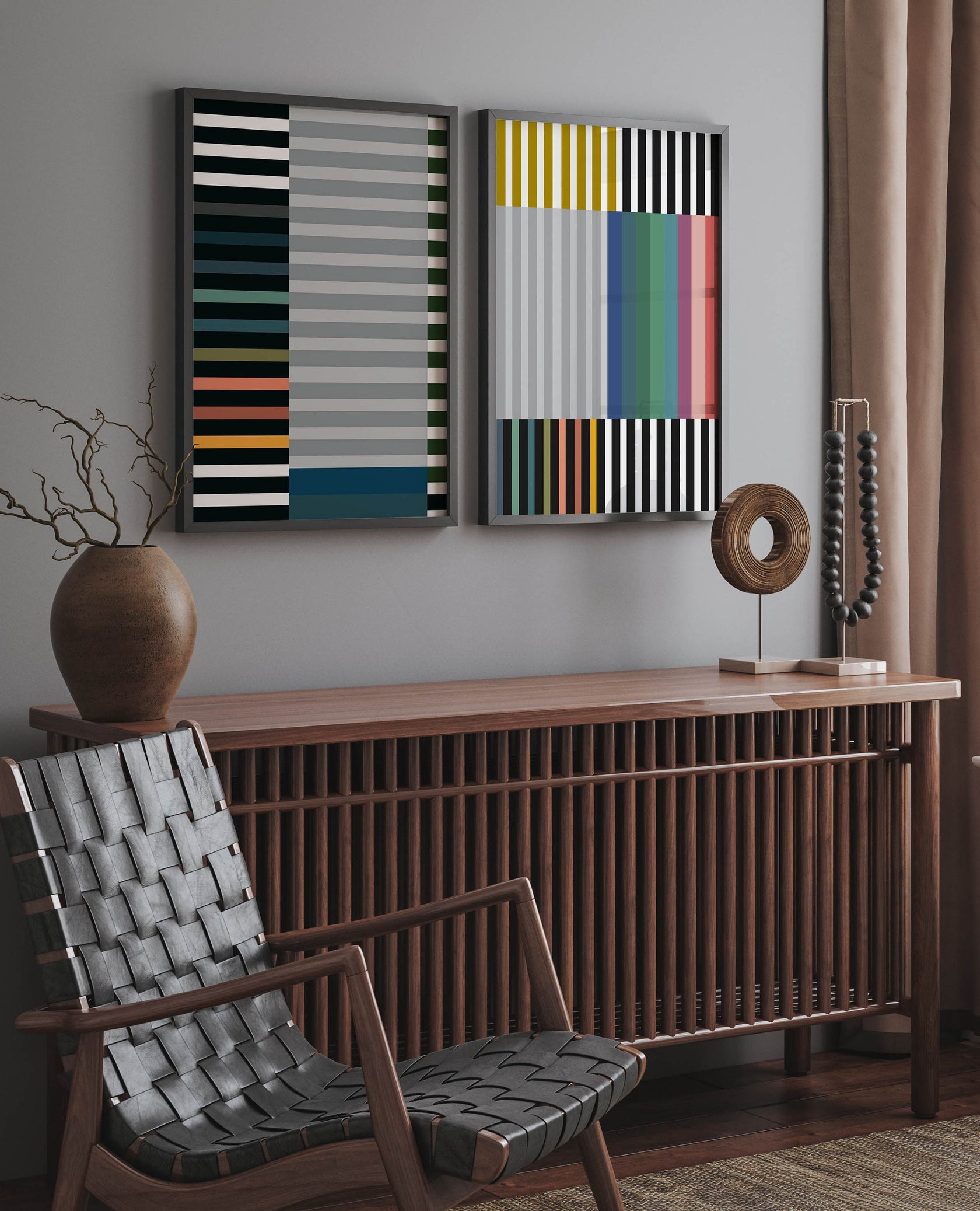 Set of 2 Cool Modern Abstract Art Prints – Print Punk Studio