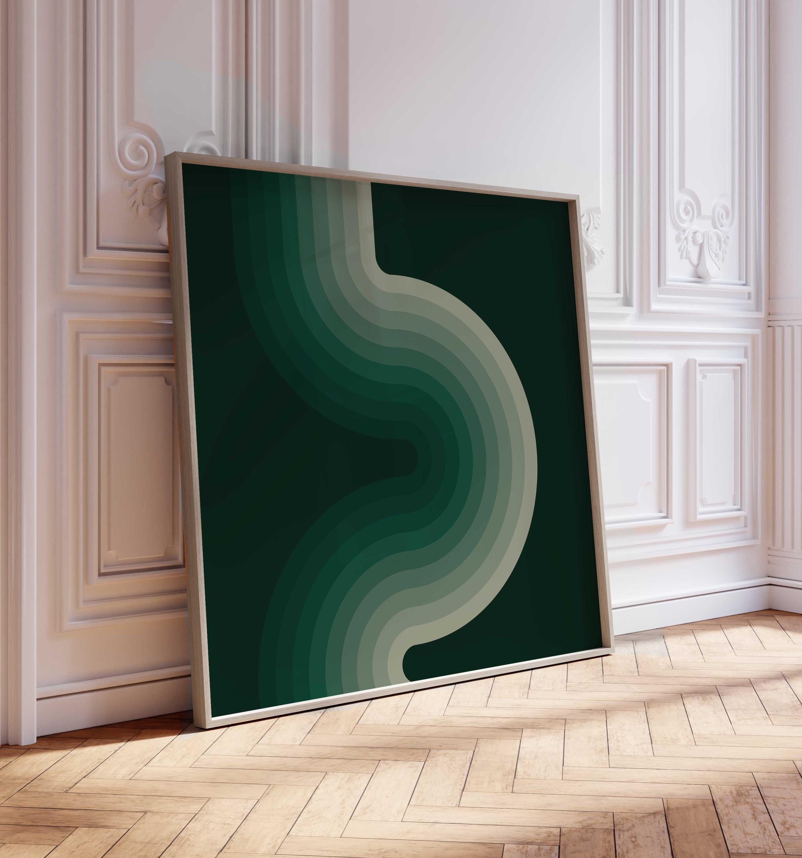 Large Green Square Retro Art Print – Print Punk Studio